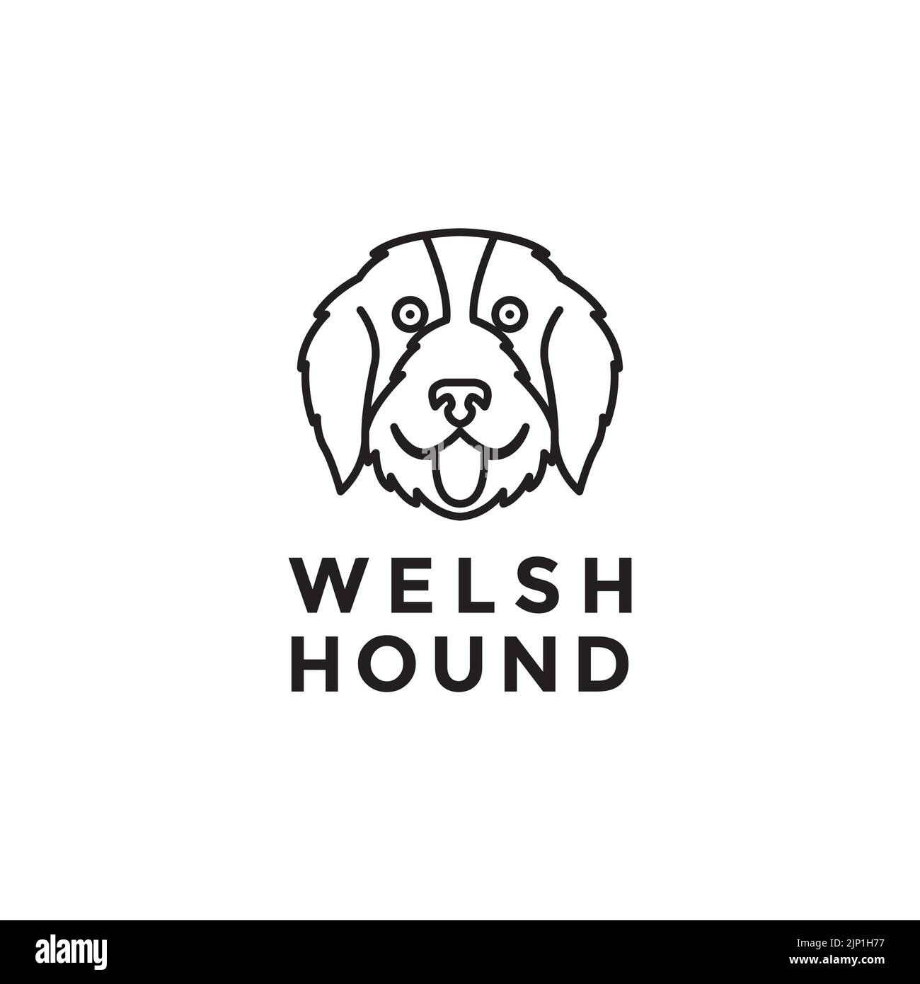 head happy dog welsh hound logo Stock Vector Image & Art - Alamy