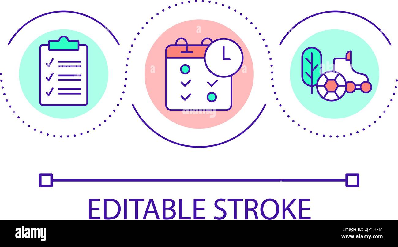 Build activities schedule loop concept icon Stock Vector Image & Art ...