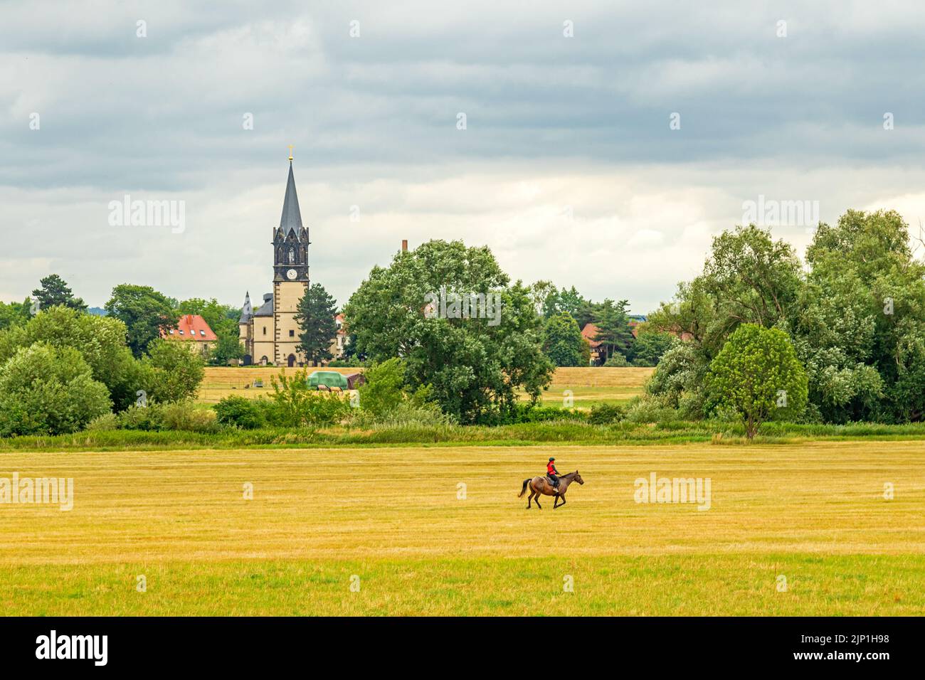field, horsewoman, emmauskirche, fields, horsewomen, rider Stock Photo ...