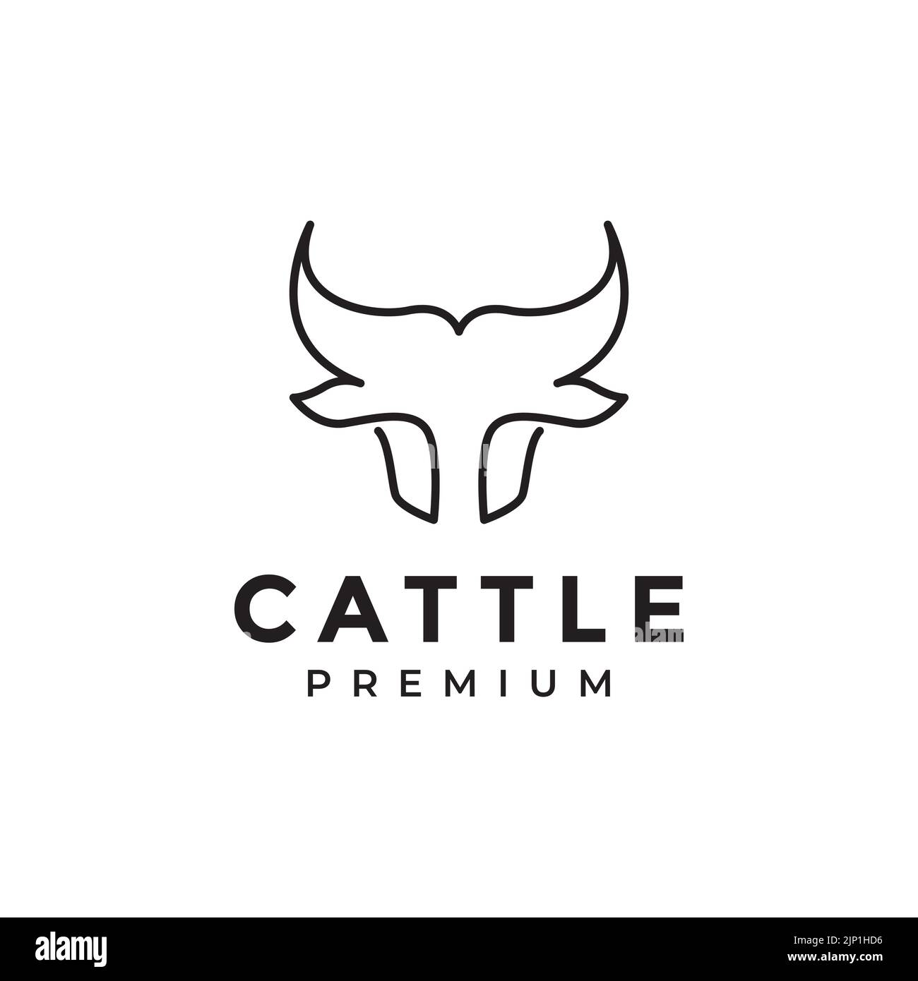 cattle head horn minimal logo design Stock Vector Image & Art - Alamy