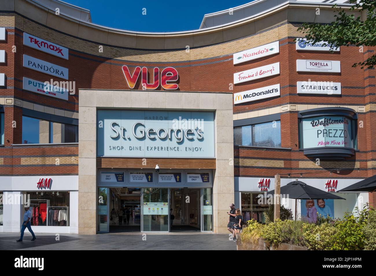 Main entrance to St George's shopping centre, Harrow, Middlesex ...