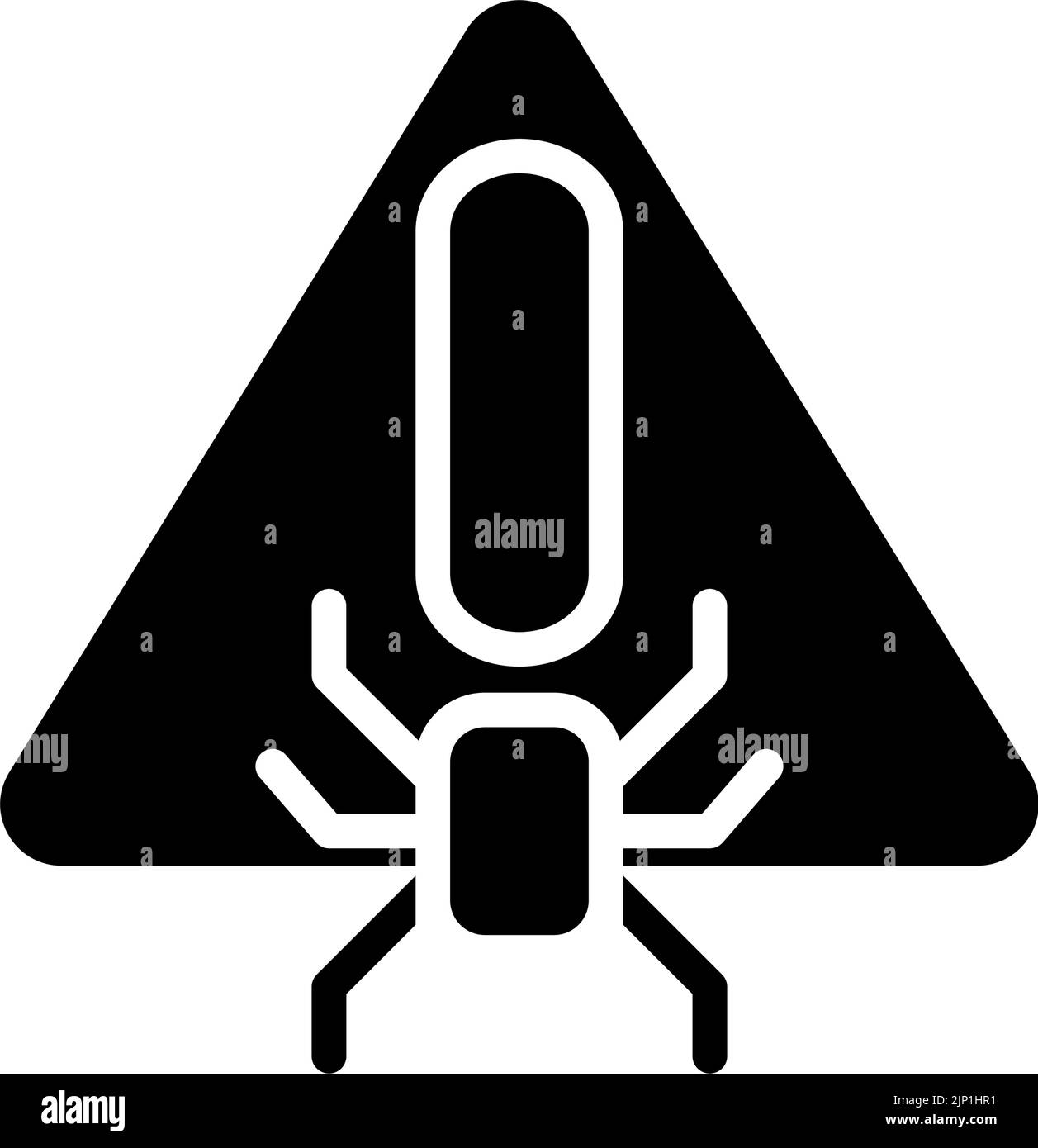 Virus warning black glyph icon Stock Vector Image & Art - Alamy