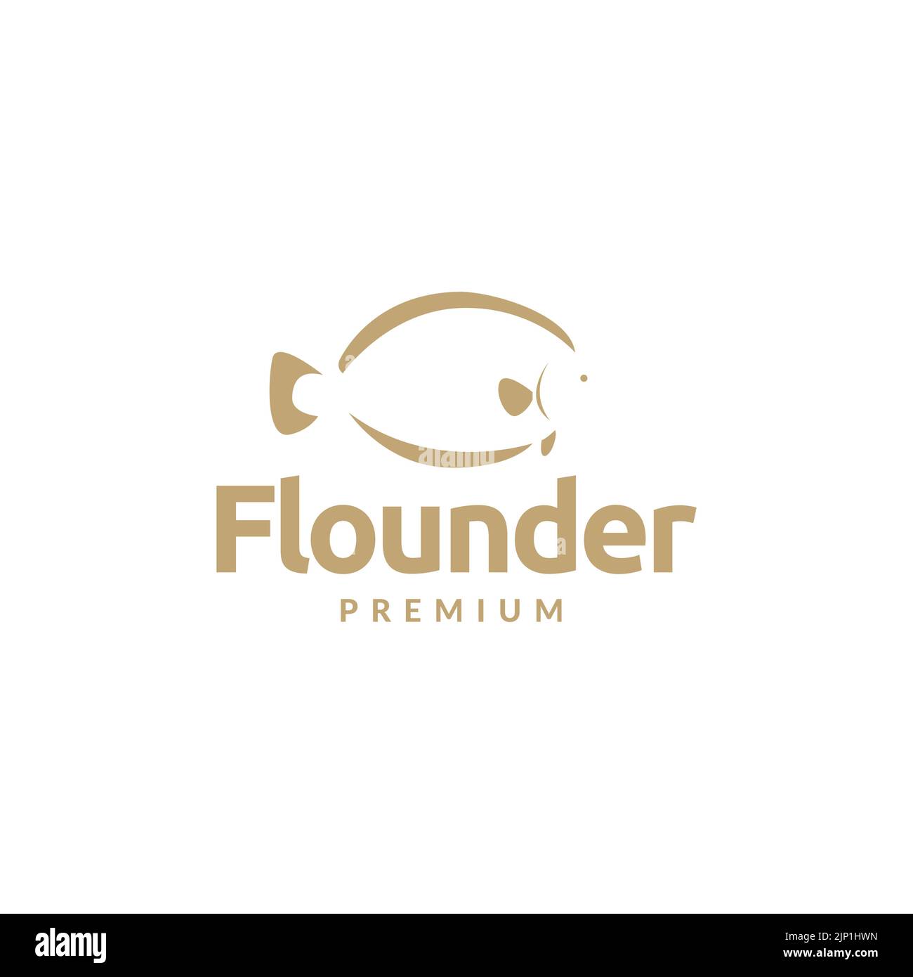 minimal fish flounder logo design Stock Vector Image & Art - Alamy