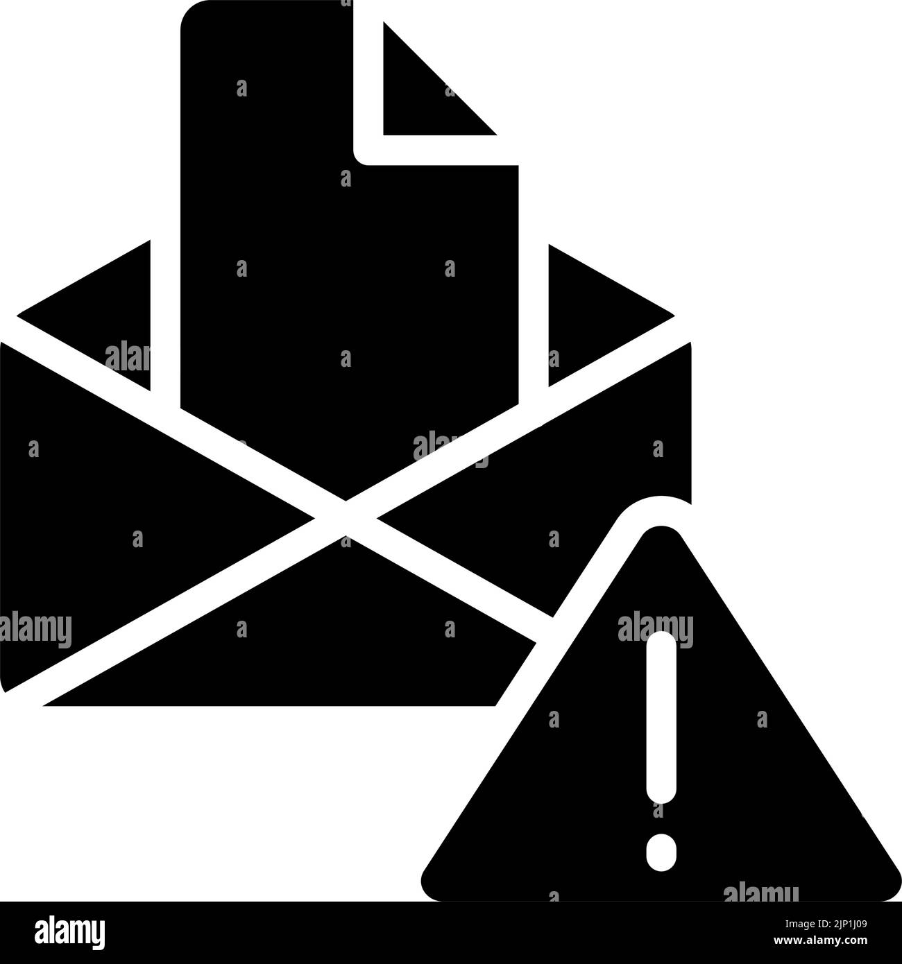 Email warning black glyph icon Stock Vector Image & Art - Alamy