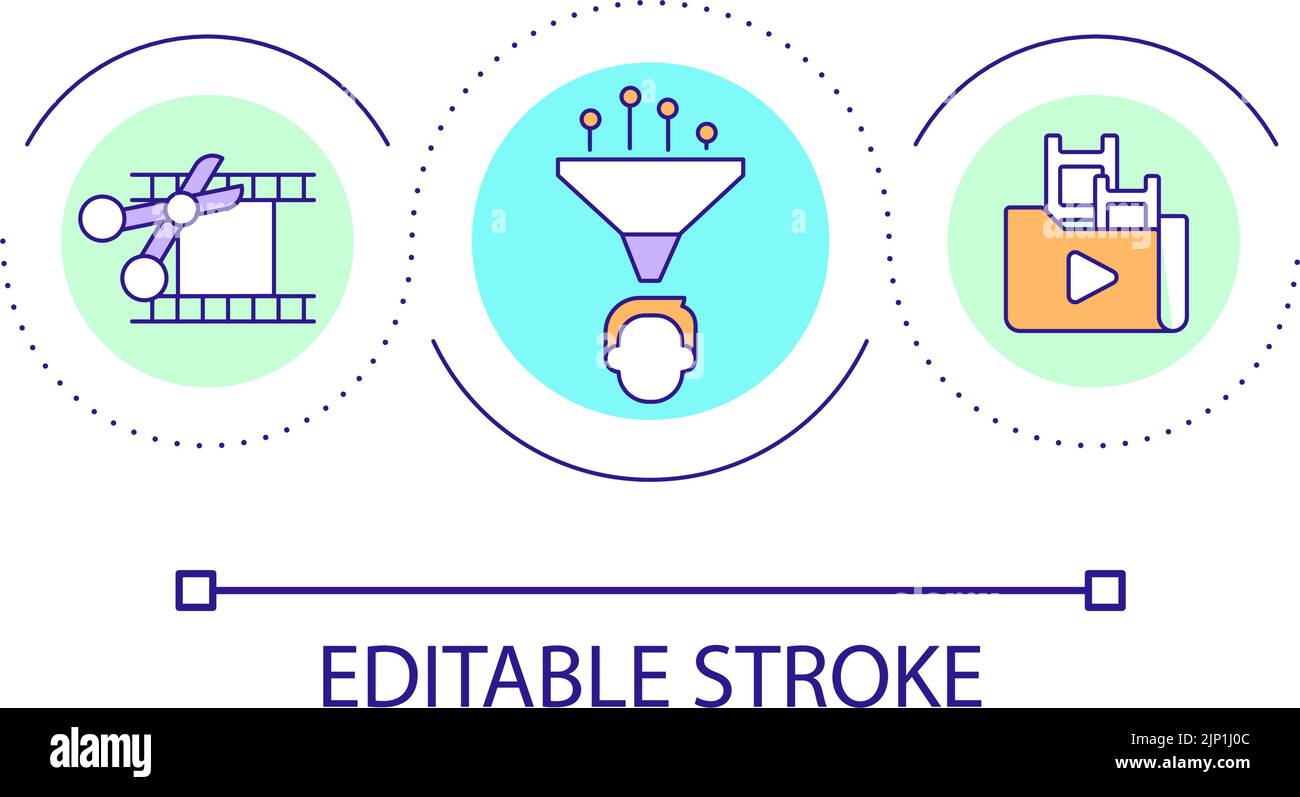 Film editing loop concept icon Stock Vector Image & Art - Alamy