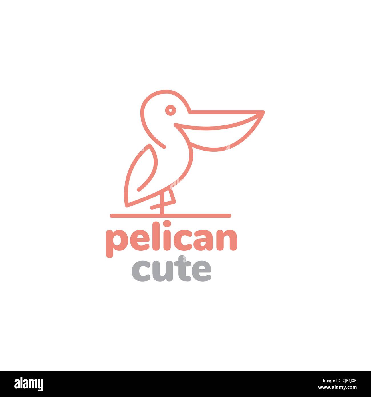 line art little pelican logo design Stock Vector Image & Art - Alamy