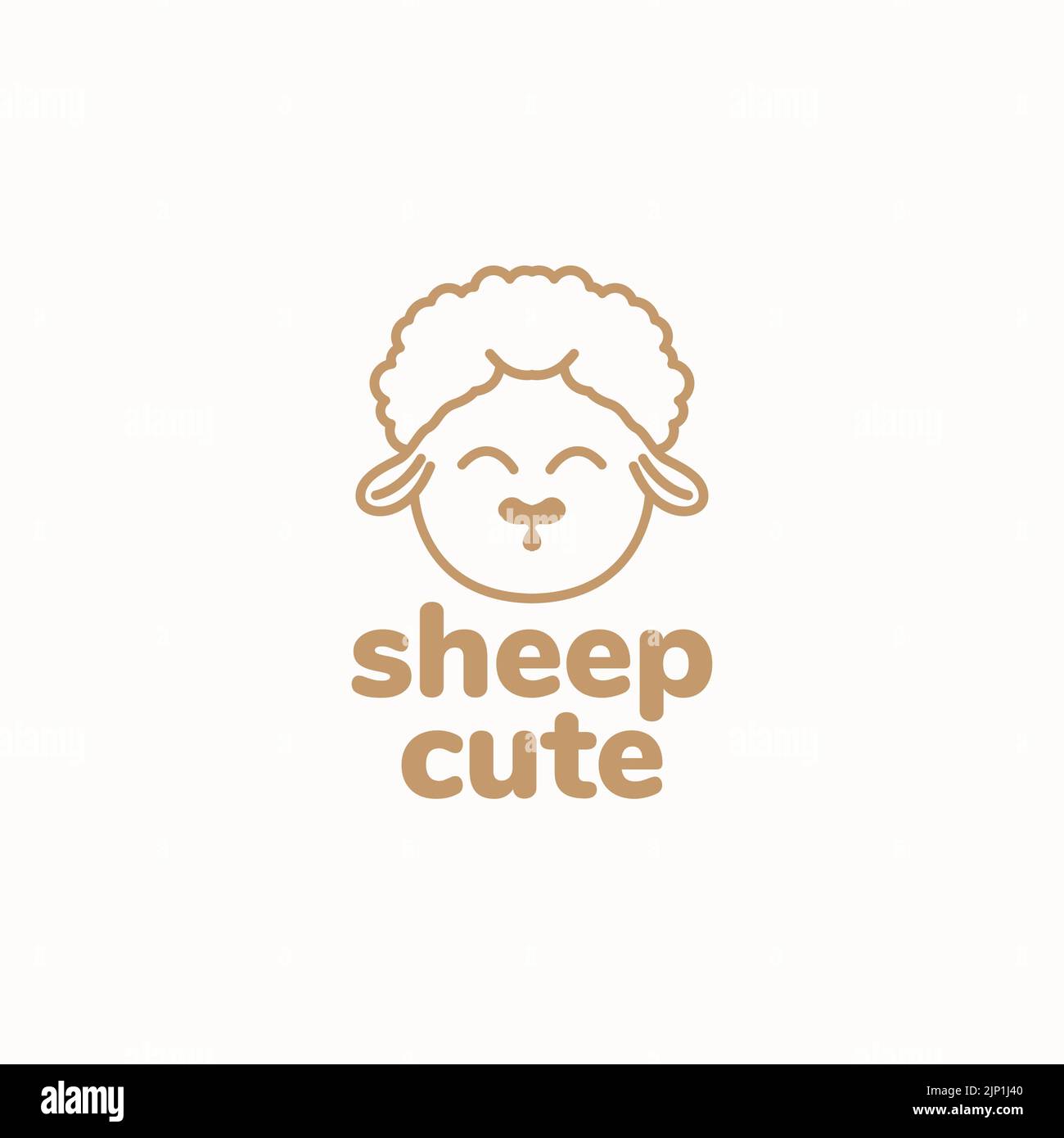 head cute lamb logo design Stock Vector Image & Art - Alamy