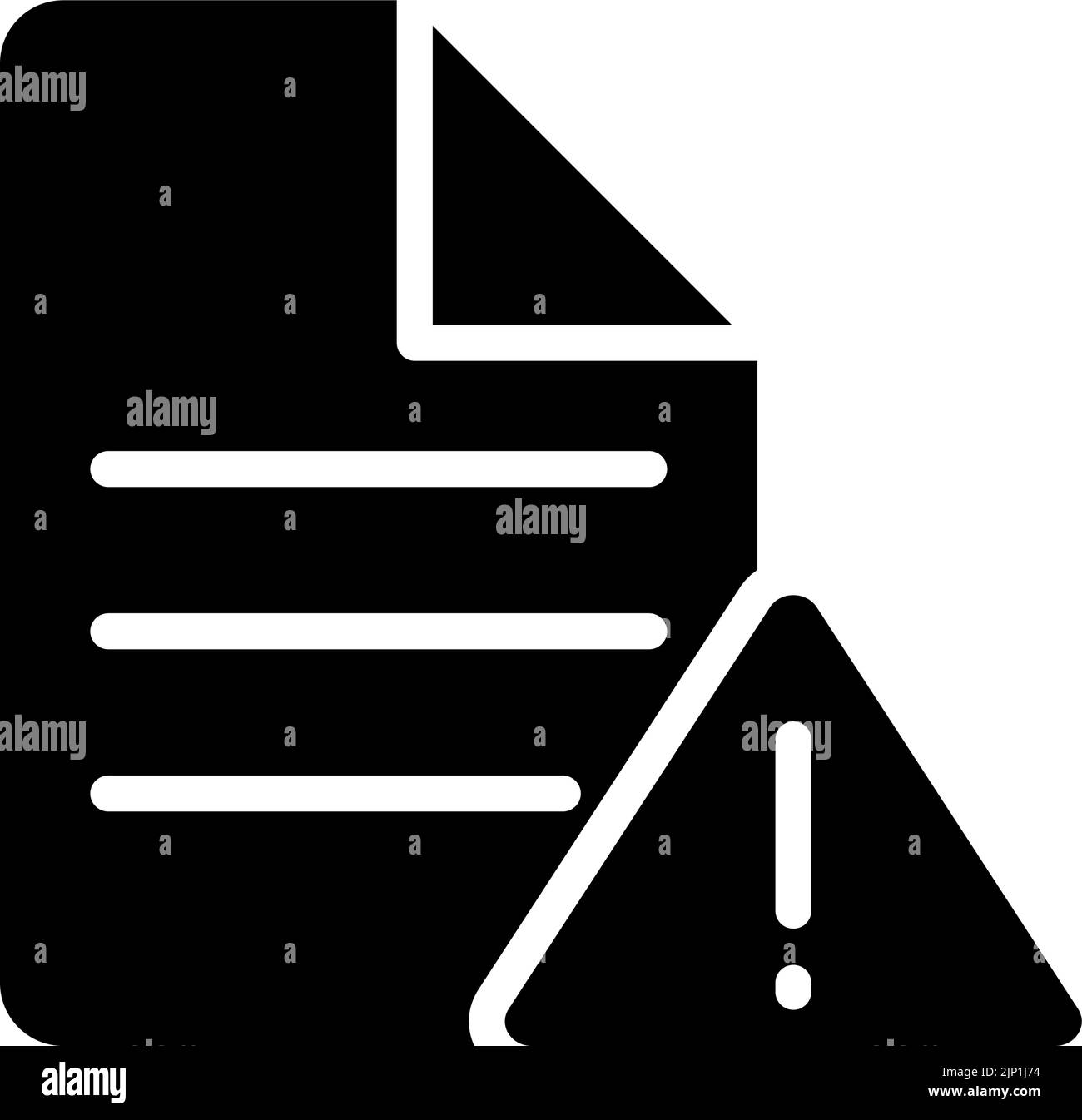 Warning document file icon Black and White Stock Photos & Images - Alamy