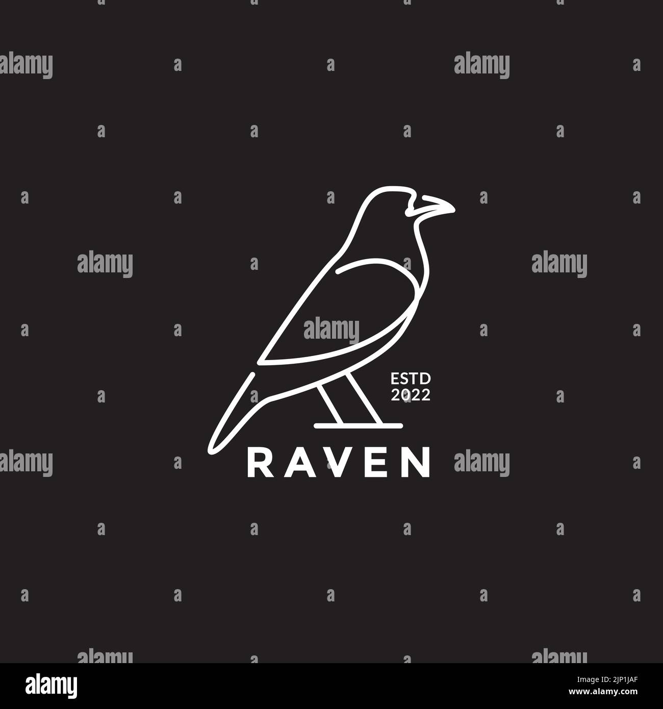 modern art line raven logo design Stock Vector Image & Art - Alamy