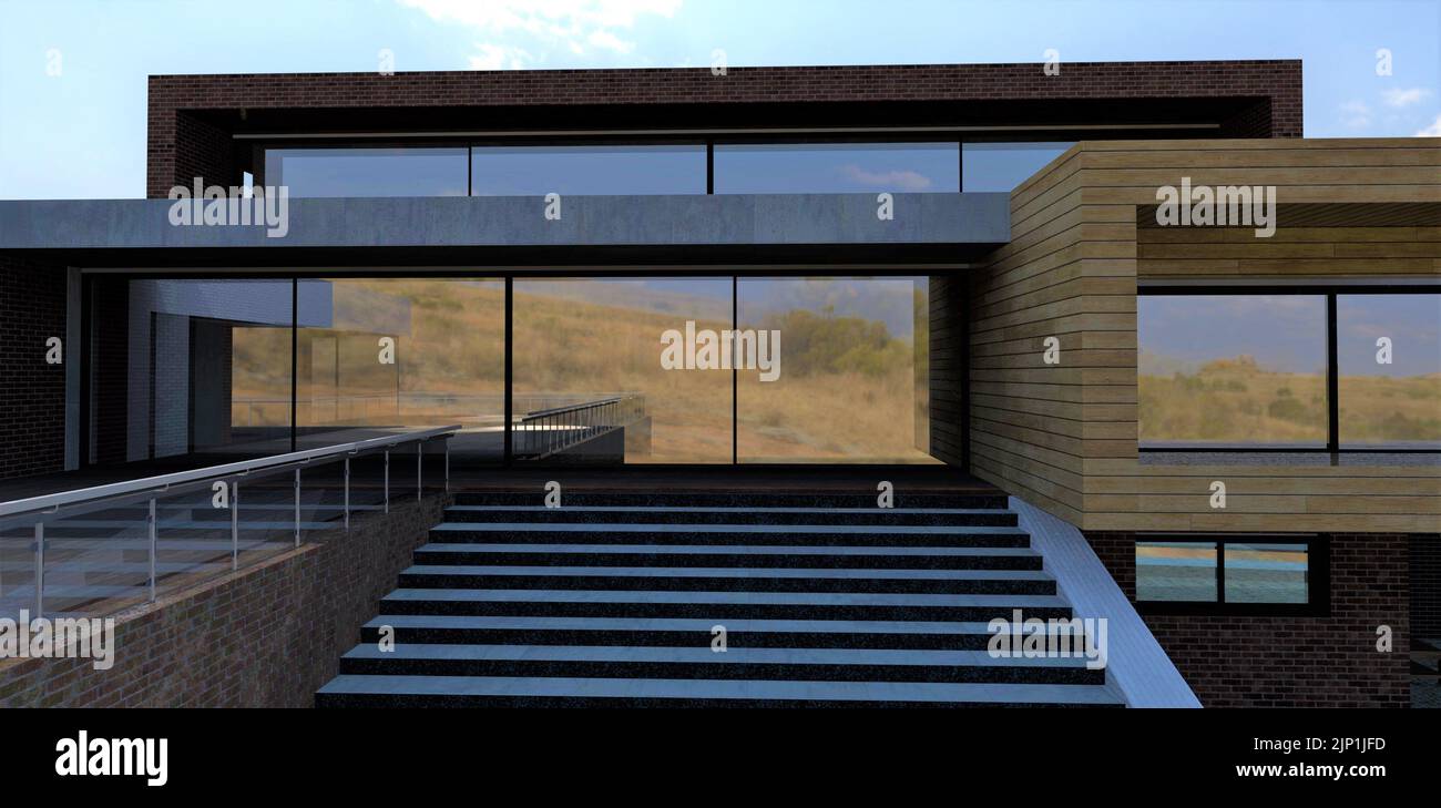 Wall decoration of an advanced country house. Facade board, multi ...