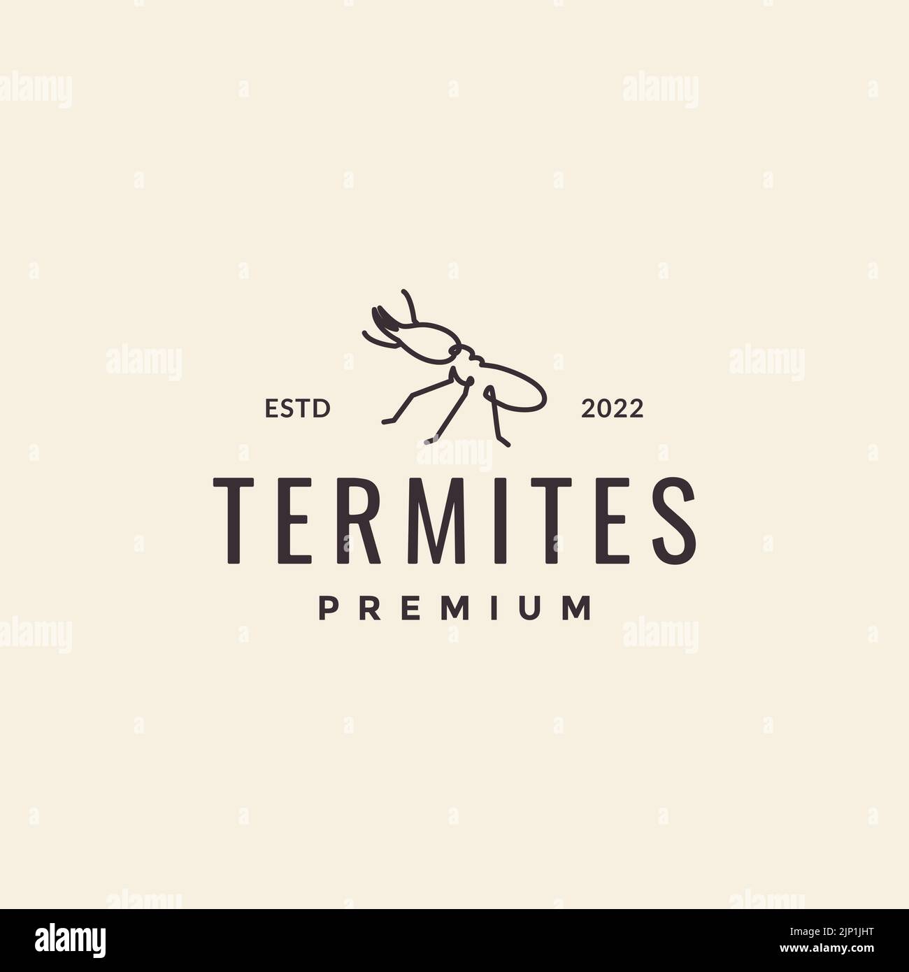minimal termite line hipster logo Stock Vector Image & Art - Alamy