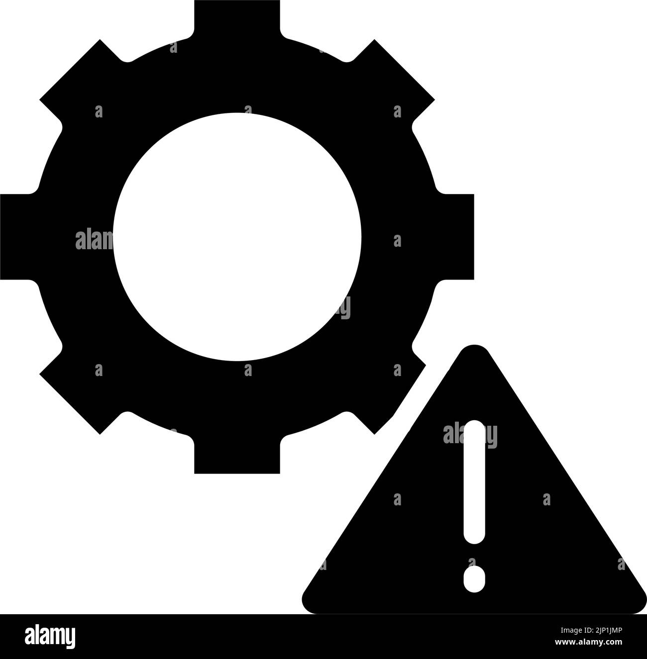 Technical warning black glyph icon Stock Vector Image & Art - Alamy