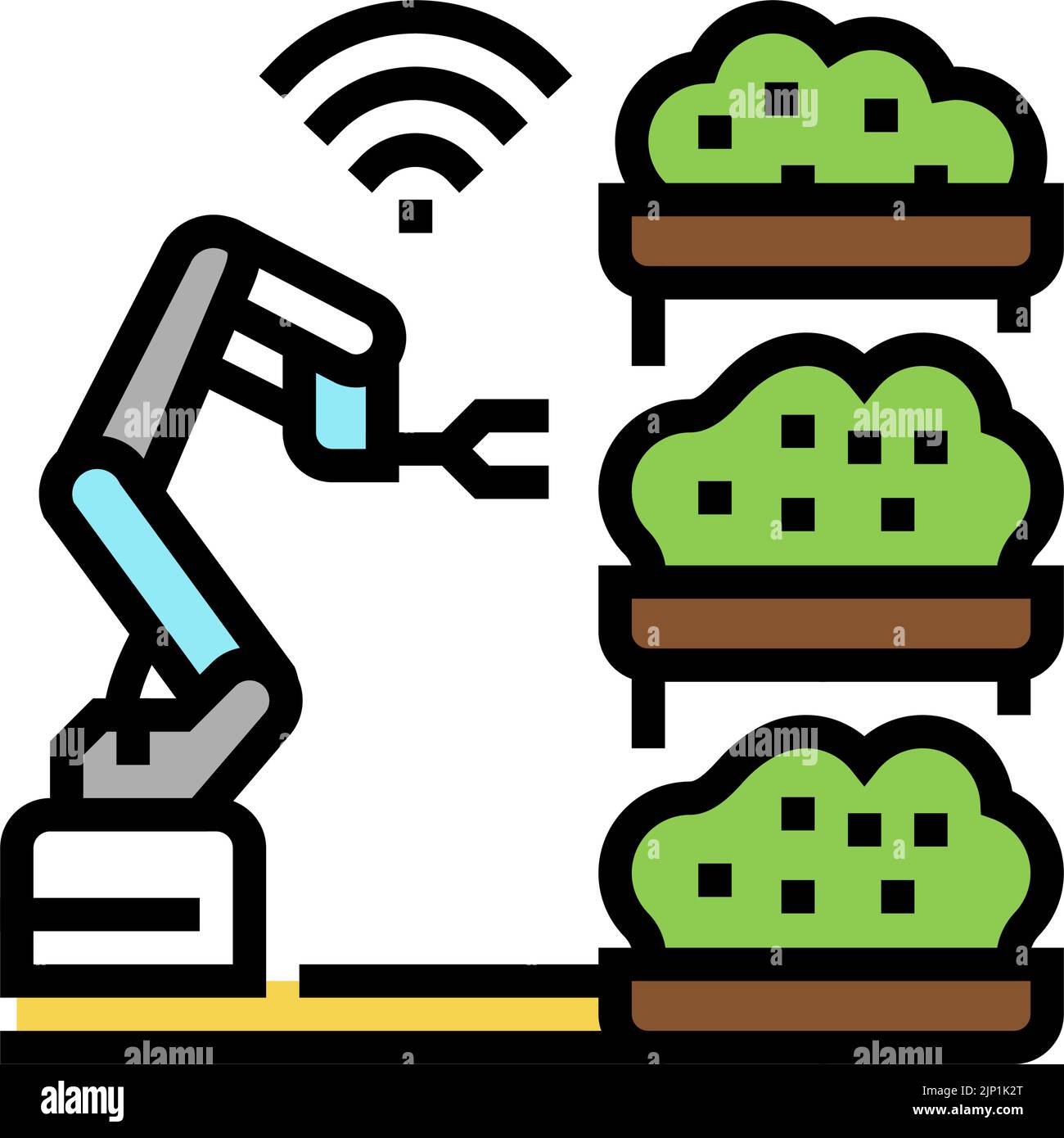 robot farmer smart farm color icon vector illustration Stock Vector ...