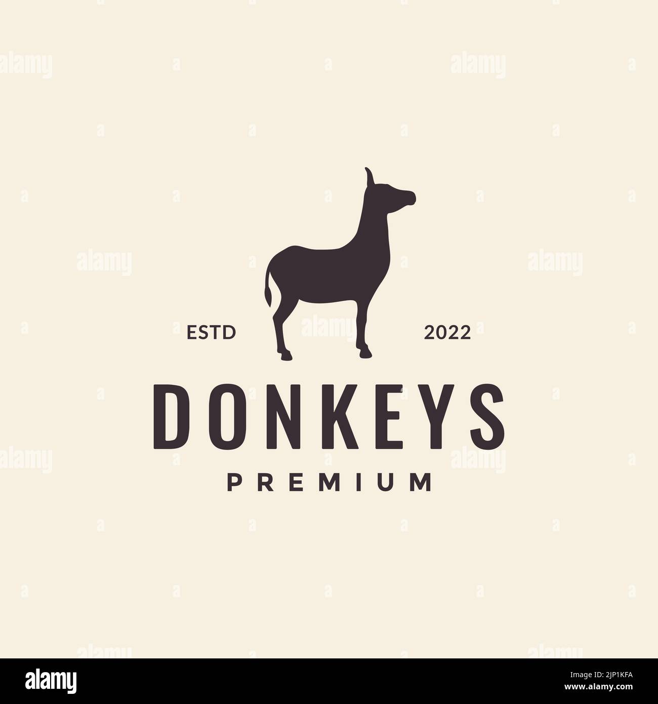 hipster donkey animal logo design Stock Vector Image & Art - Alamy