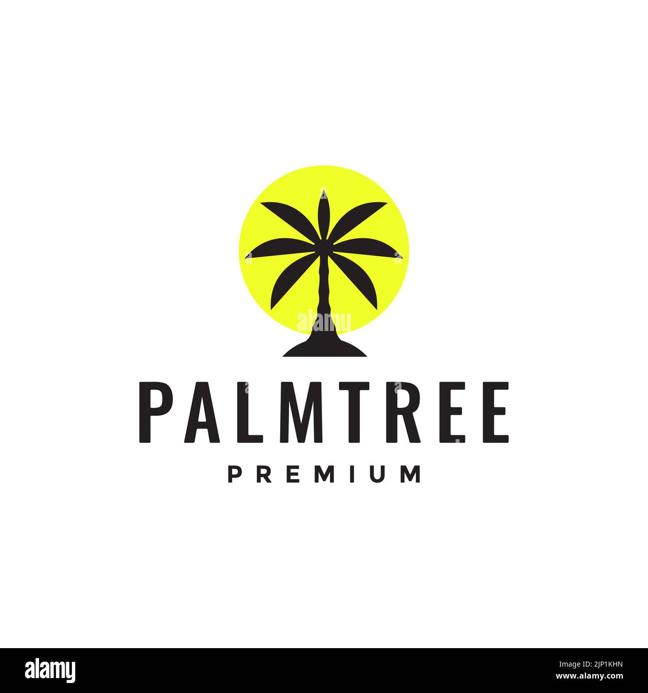 abstract palm tree with sun light logo design Stock Vector Image & Art ...