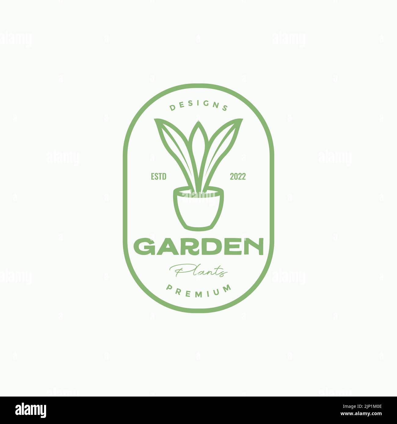 decorative plant pot vintage badge logo design Stock Vector Image & Art ...