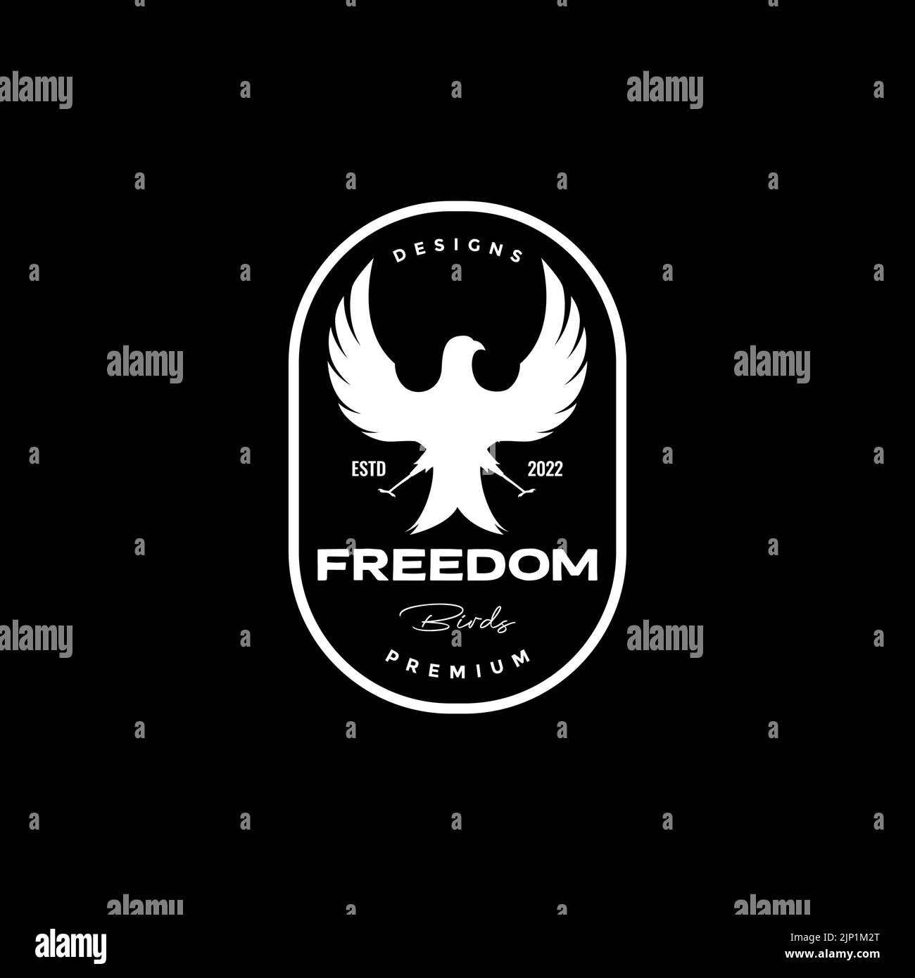 badge vintage with freedom fly bird logo design Stock Vector Image ...