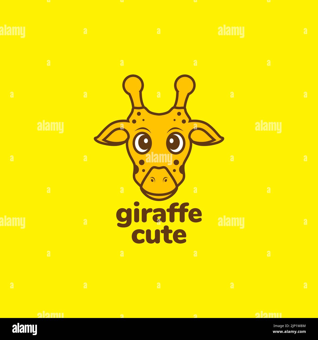 cute face giraffe logo design Stock Vector Image & Art - Alamy