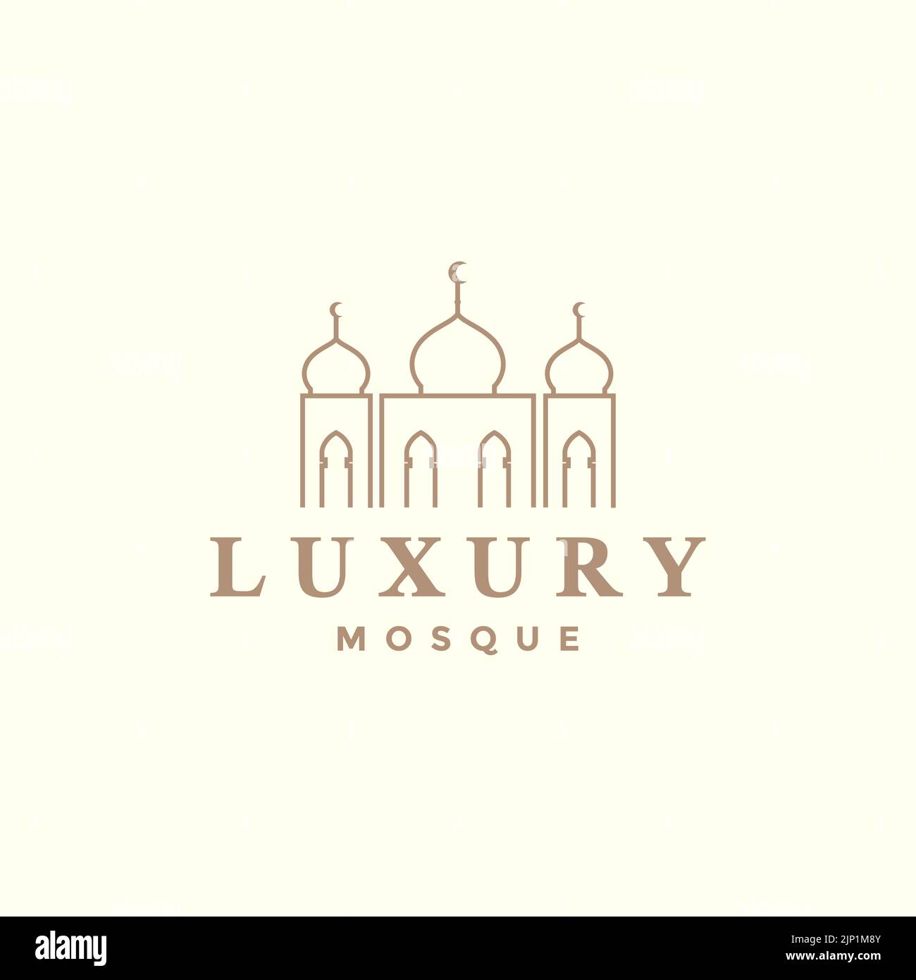 line luxury mosque logo design Stock Vector Image & Art - Alamy