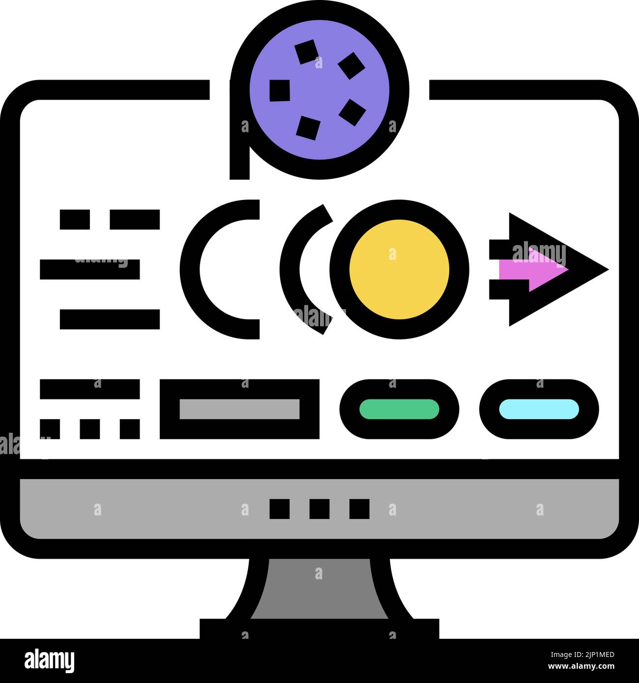 motion graphic video production film color icon vector illustration ...