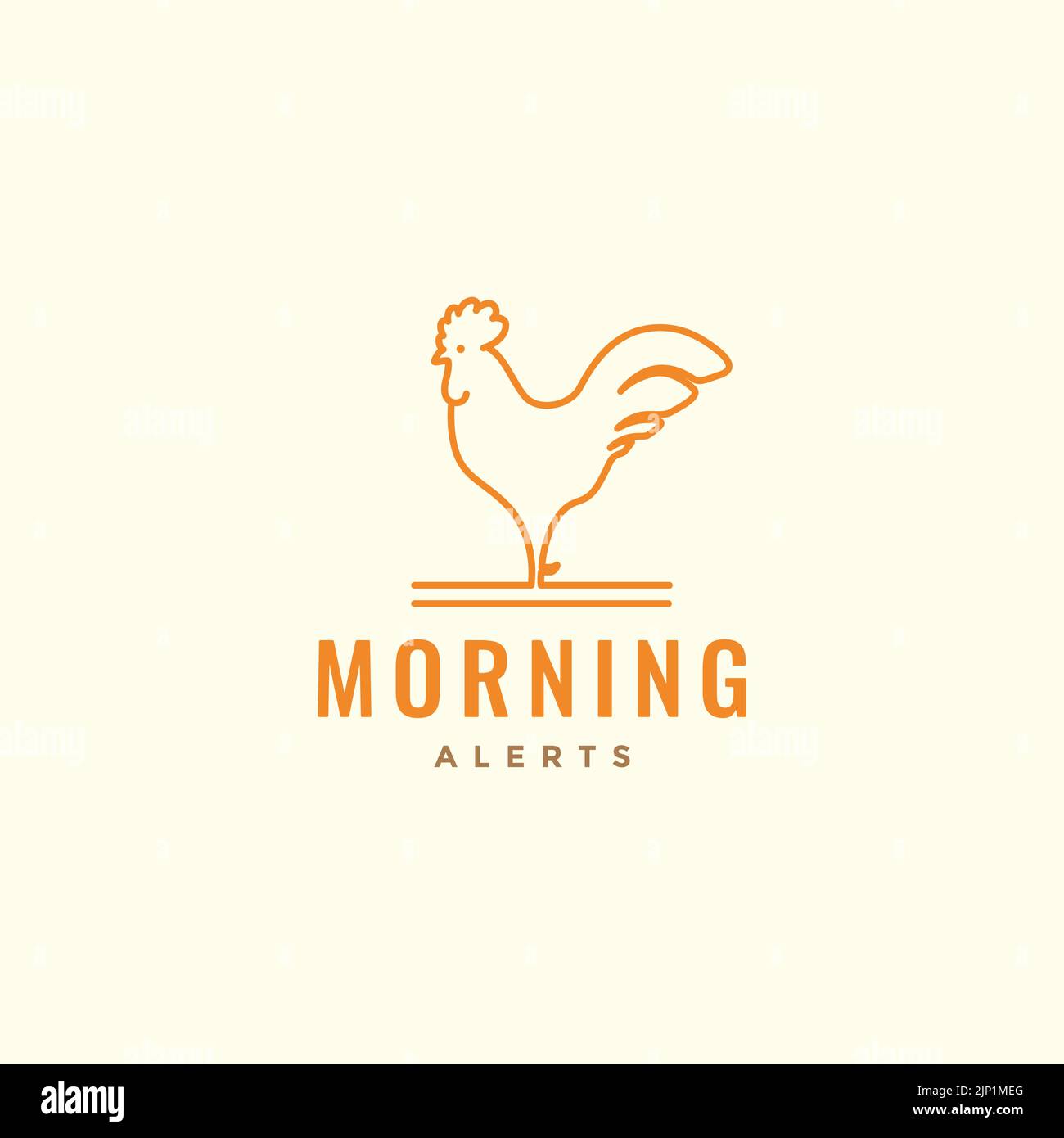 art lines morning rooster crowing logo design Stock Vector Image & Art ...