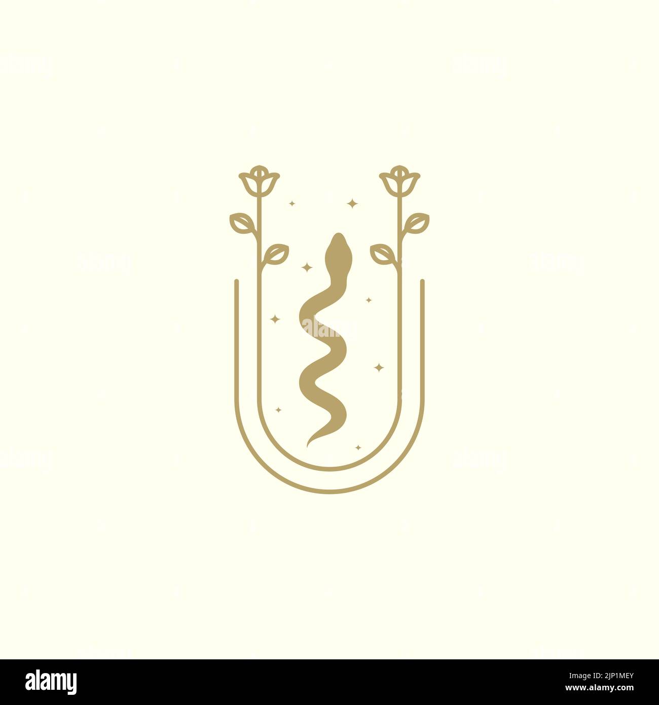 Minimalist snake logo hi-res stock photography and images - Alamy