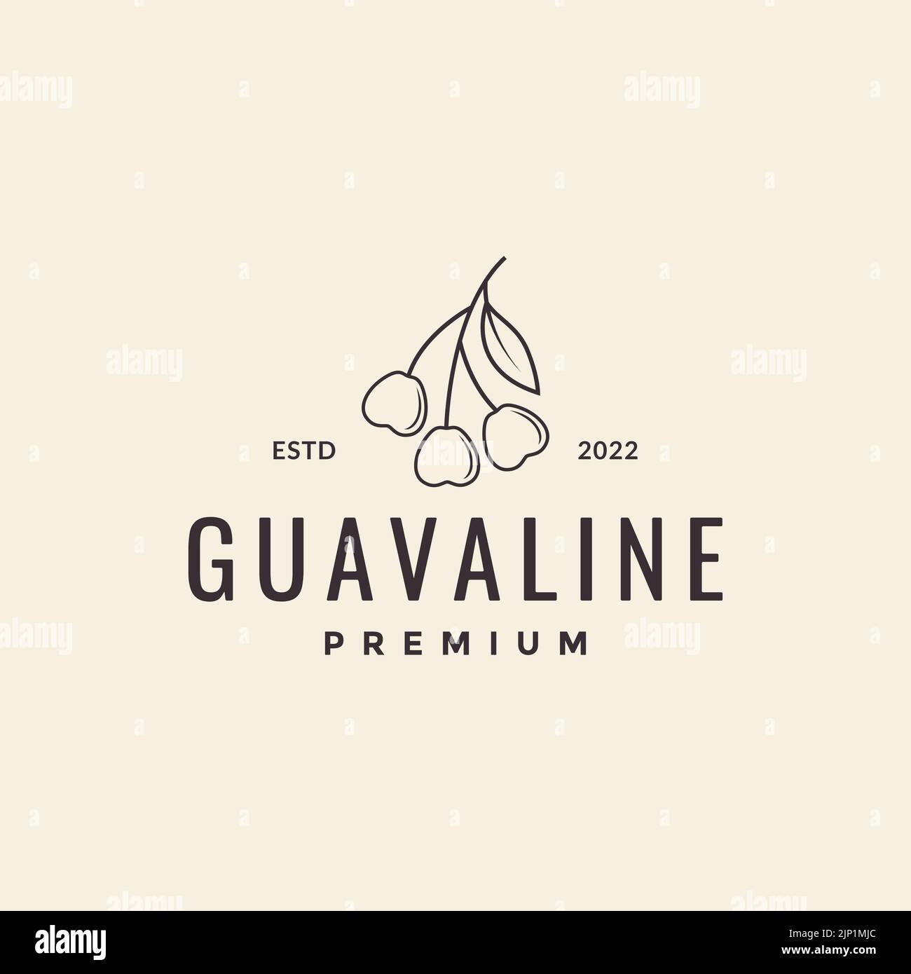 hipster fruit guava logo design Stock Vector Image & Art - Alamy