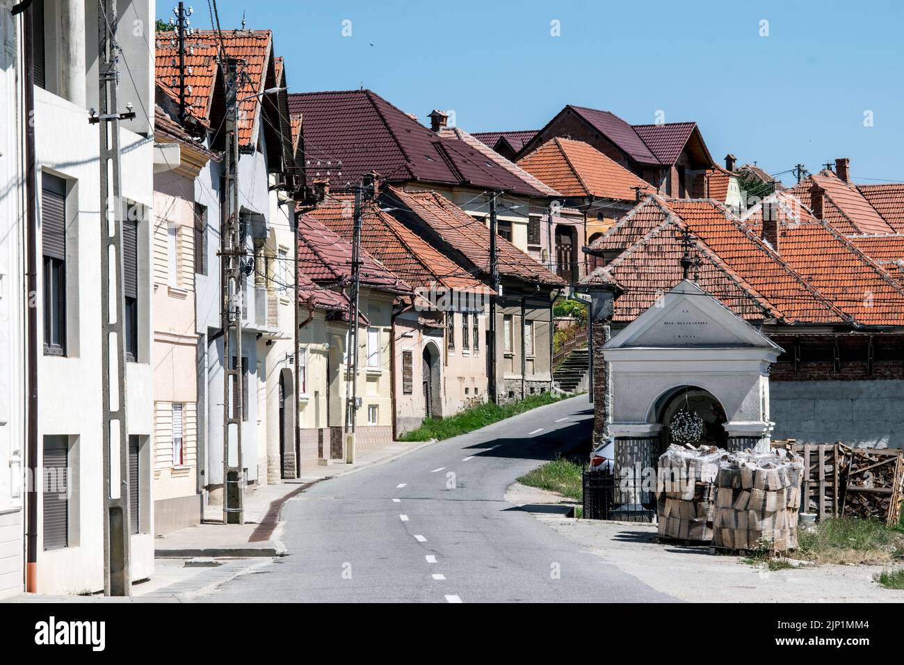 Village street in Marginimea Sibiului Stock Photo - Alamy