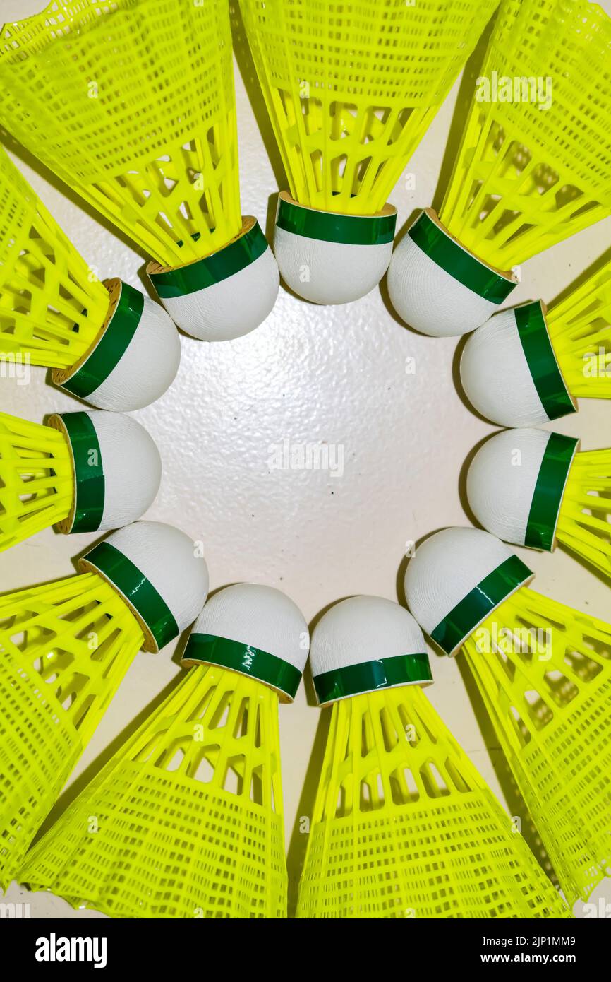 Plastic Badminton Ball,Yellow Ball,On Black Background,Texture Stock ...