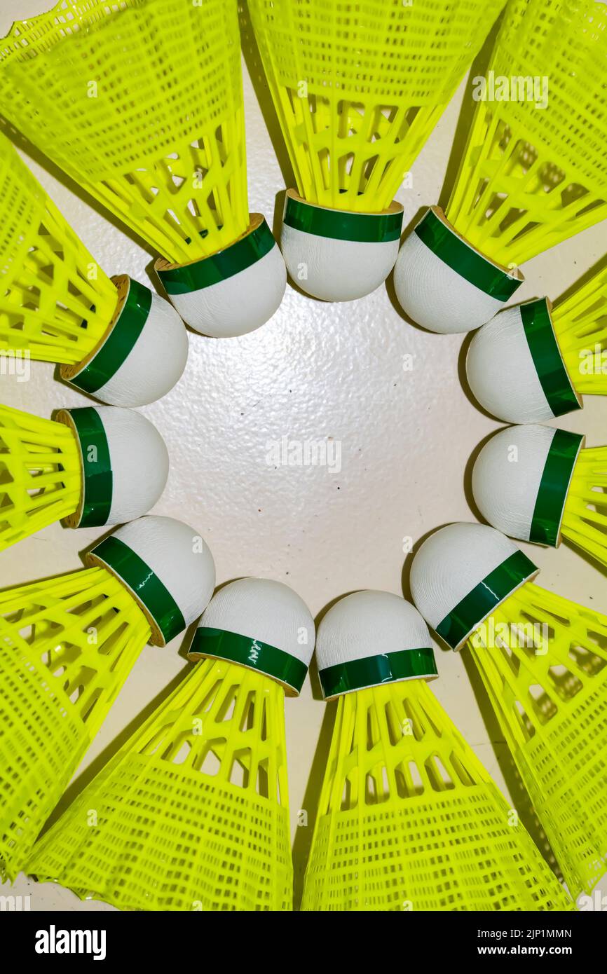 Plastic Badminton Ball,Yellow Ball,On Black Background,Texture Stock ...