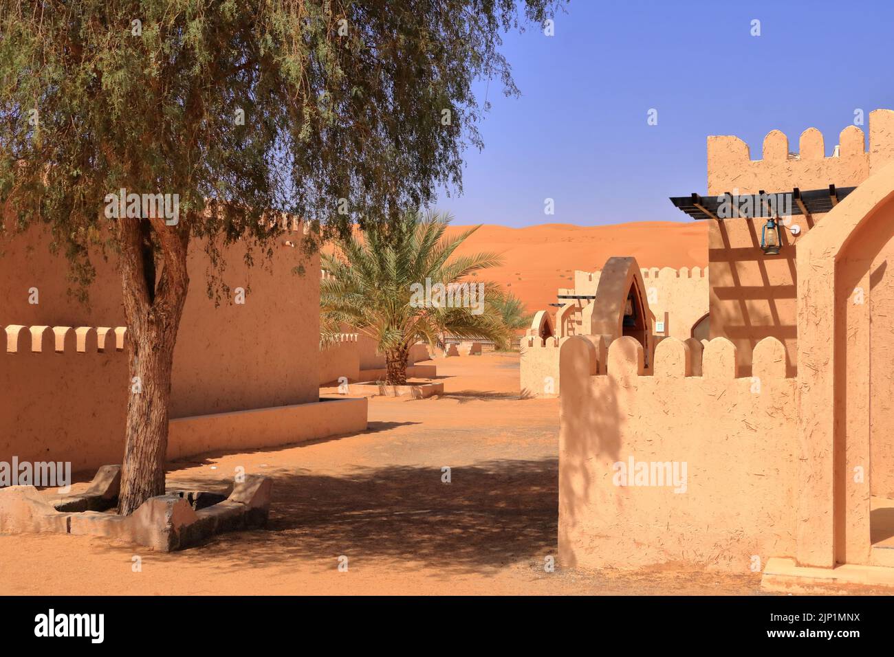 Bedouin style camping beside a huge sand dune at the Wahiba Sands ...
