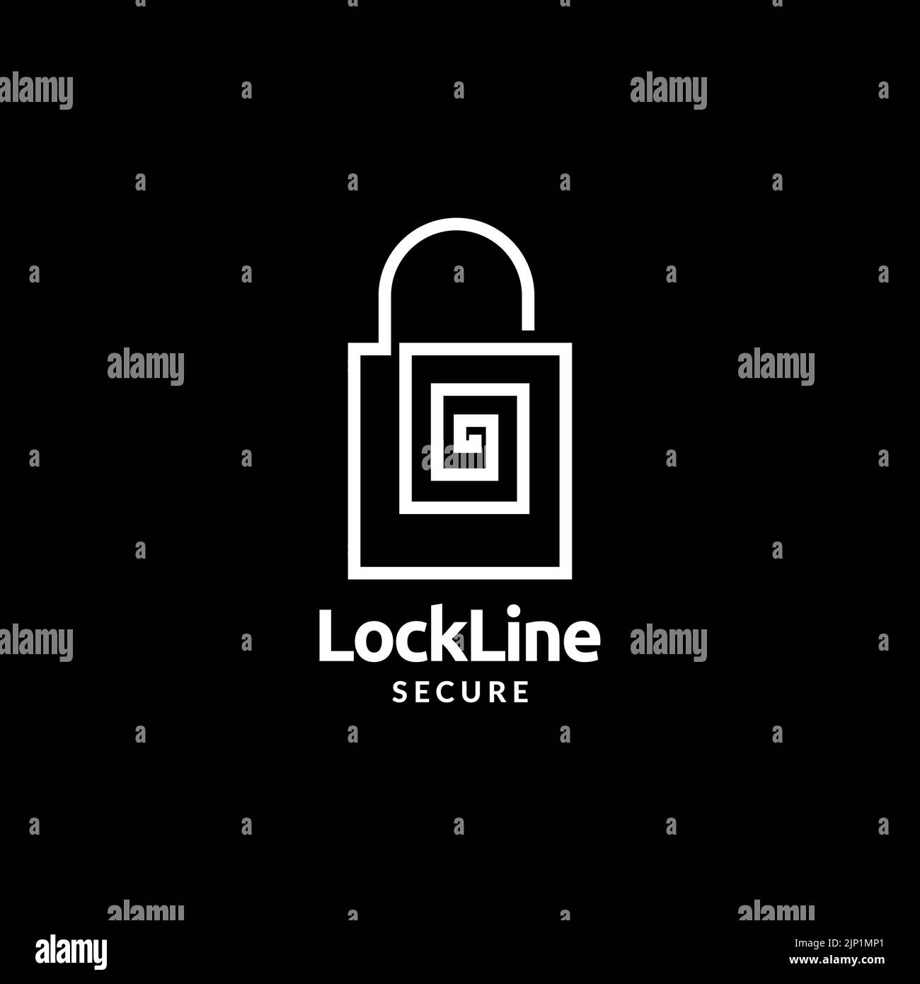 continuous line padlock logo design Stock Vector Image & Art - Alamy