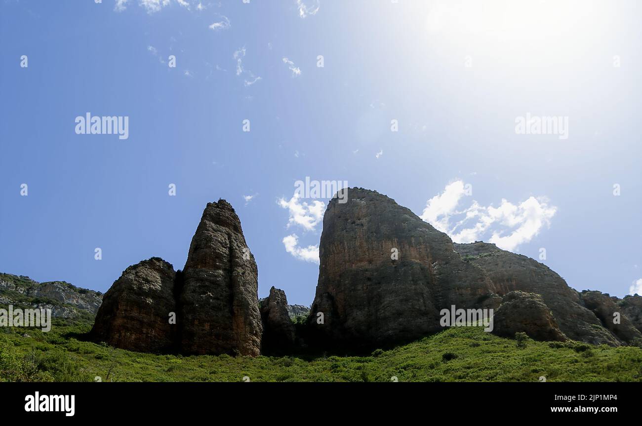 Geological formation of the mallos de Riglos in Huesca, Aragon. Place ...