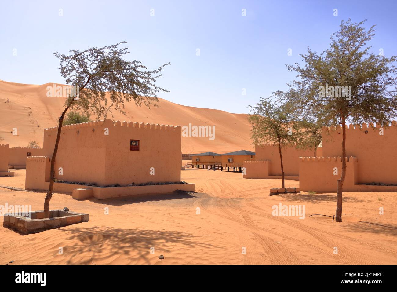 Bedouin style camping beside a huge sand dune at the Wahiba Sands ...