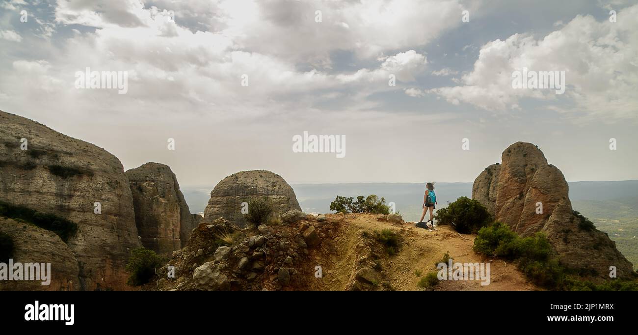 Geological formation of the mallos de Riglos in Huesca, Aragon. Place ...
