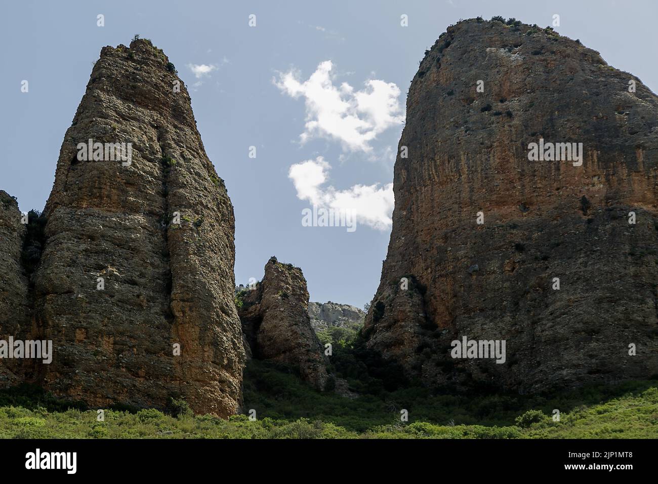 Geological formation of the mallos de Riglos in Huesca, Aragon. Place ...