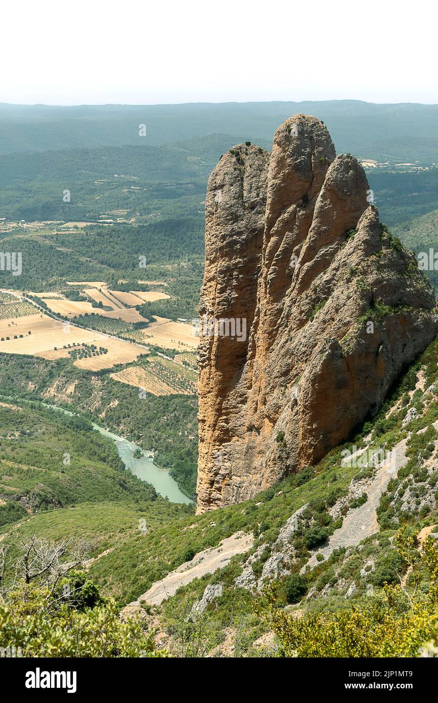 Geological formation of the mallos de Riglos in Huesca, Aragon. Place ...