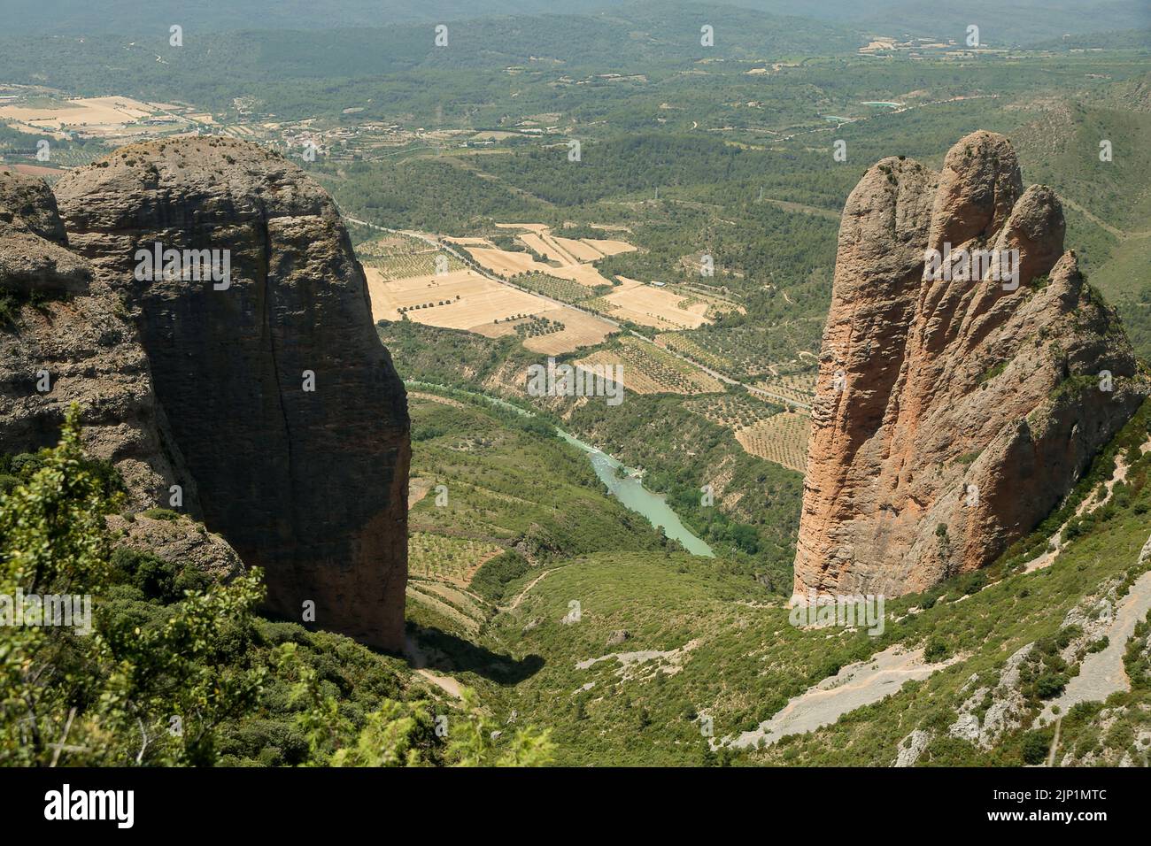 Geological formation of the mallos de Riglos in Huesca, Aragon. Place ...