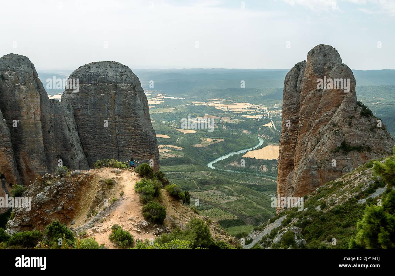 Geological formation of the mallos de Riglos in Huesca, Aragon. Place ...