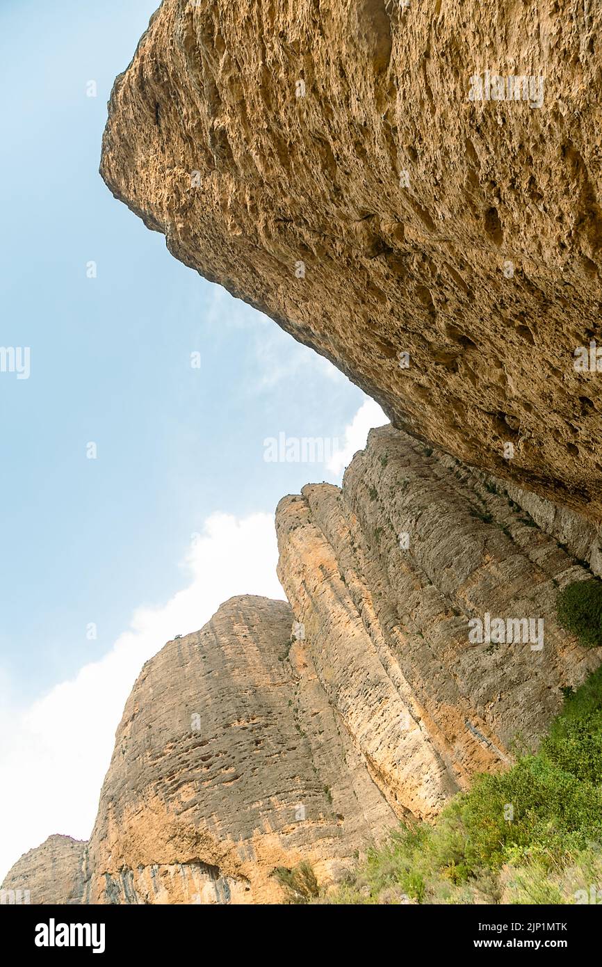 Geological formation of the mallos de Riglos in Huesca, Aragon. Place ...