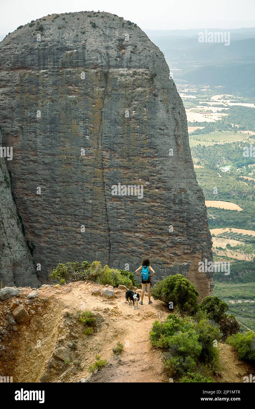 Geological formation of the mallos de Riglos in Huesca, Aragon. Place ...