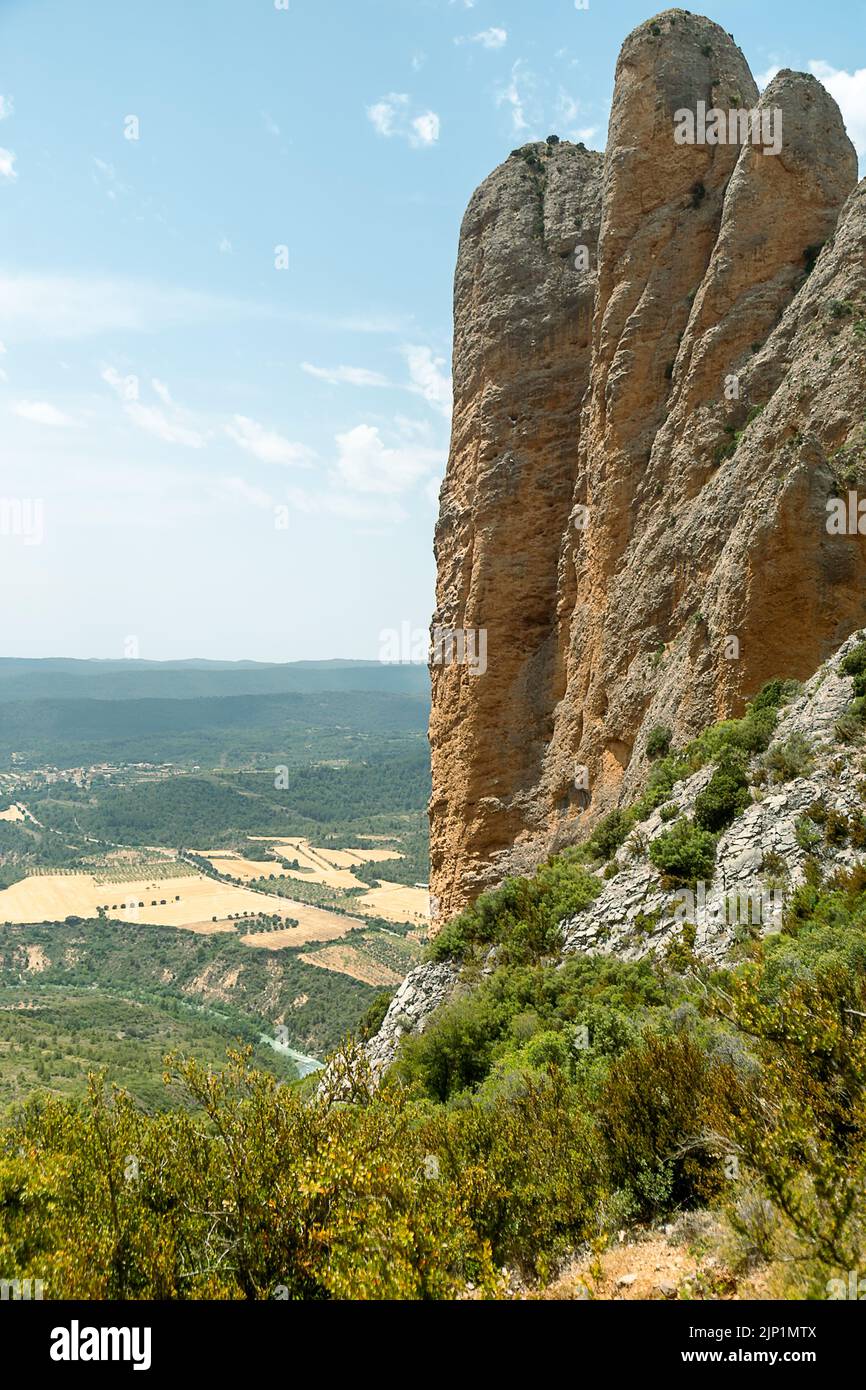 Geological formation of the mallos de Riglos in Huesca, Aragon. Place ...