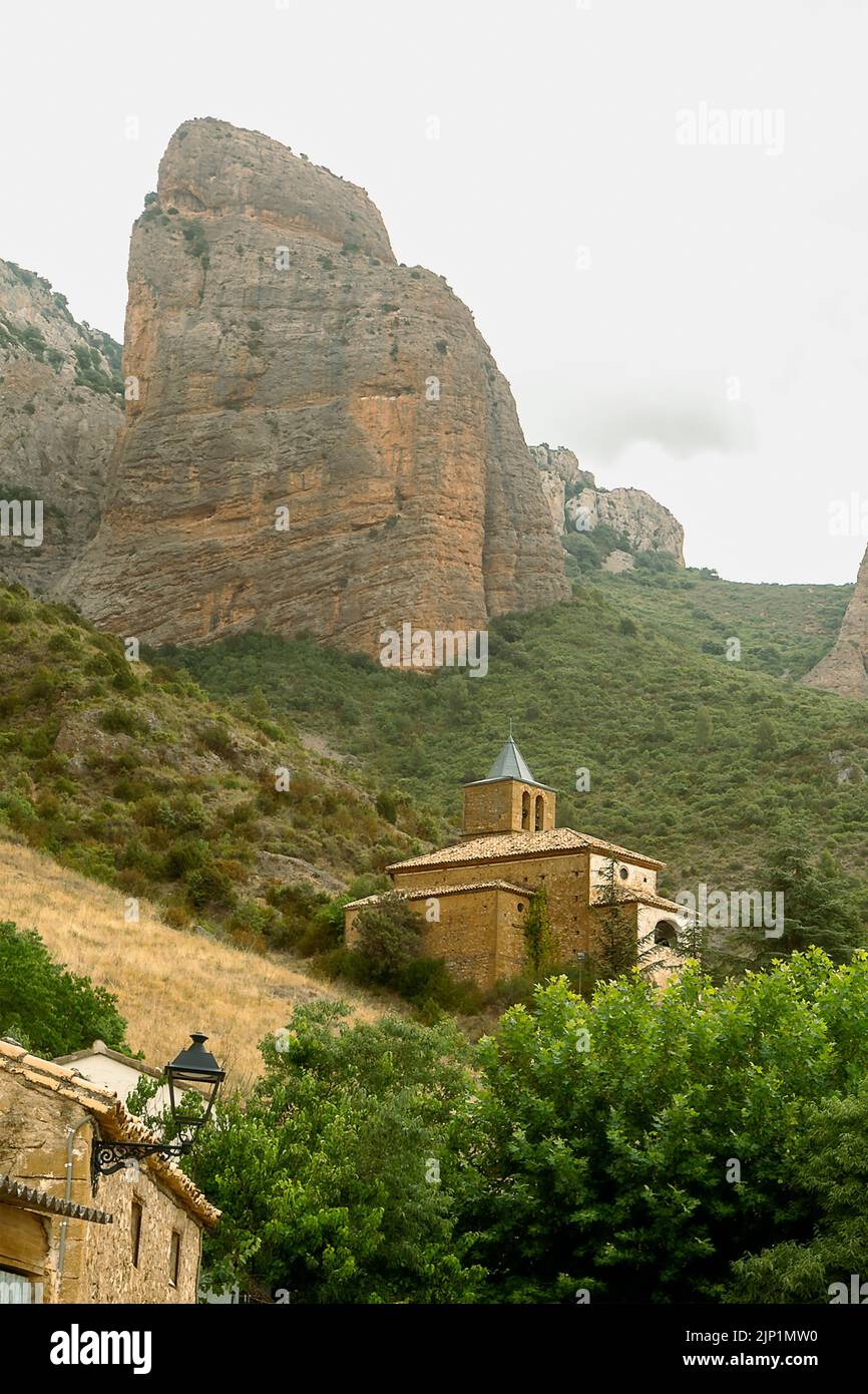 Geological formation of the mallos de Riglos in Huesca, Aragon. Place ...