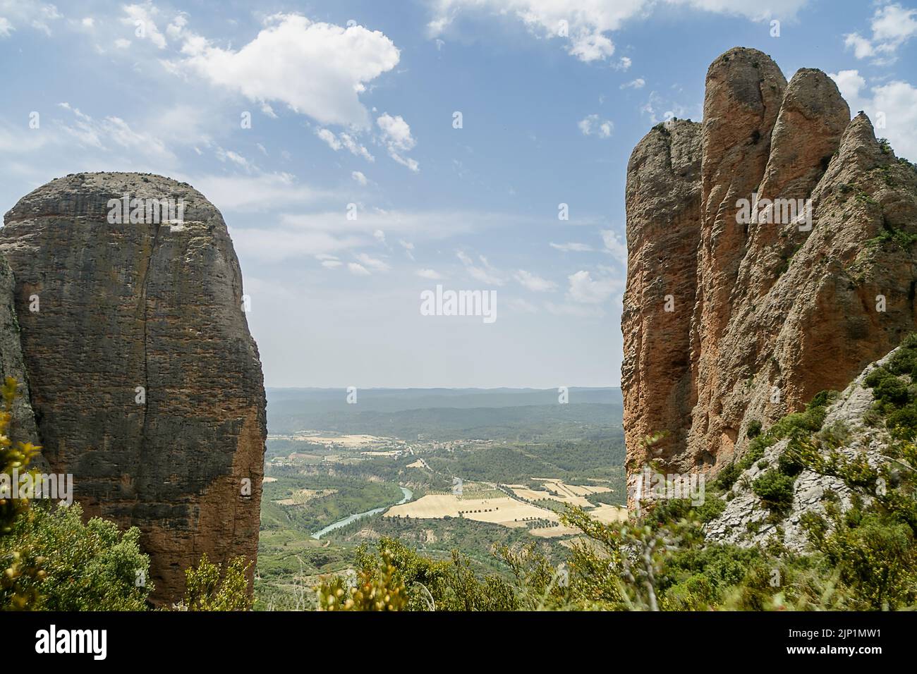 Geological formation of the mallos de Riglos in Huesca, Aragon. Place ...