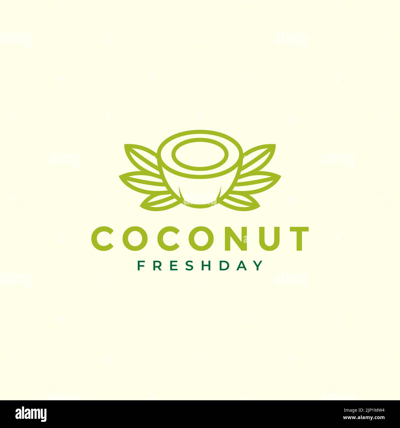 green young coconut fresh minimal logo design Stock Vector Image & Art ...