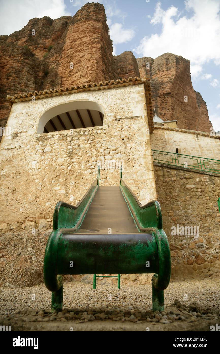 Geological formation of the mallos de Riglos in Huesca, Aragon. Place ...
