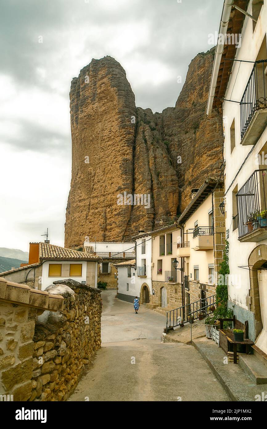Geological formation of the mallos de Riglos in Huesca, Aragon. Place ...
