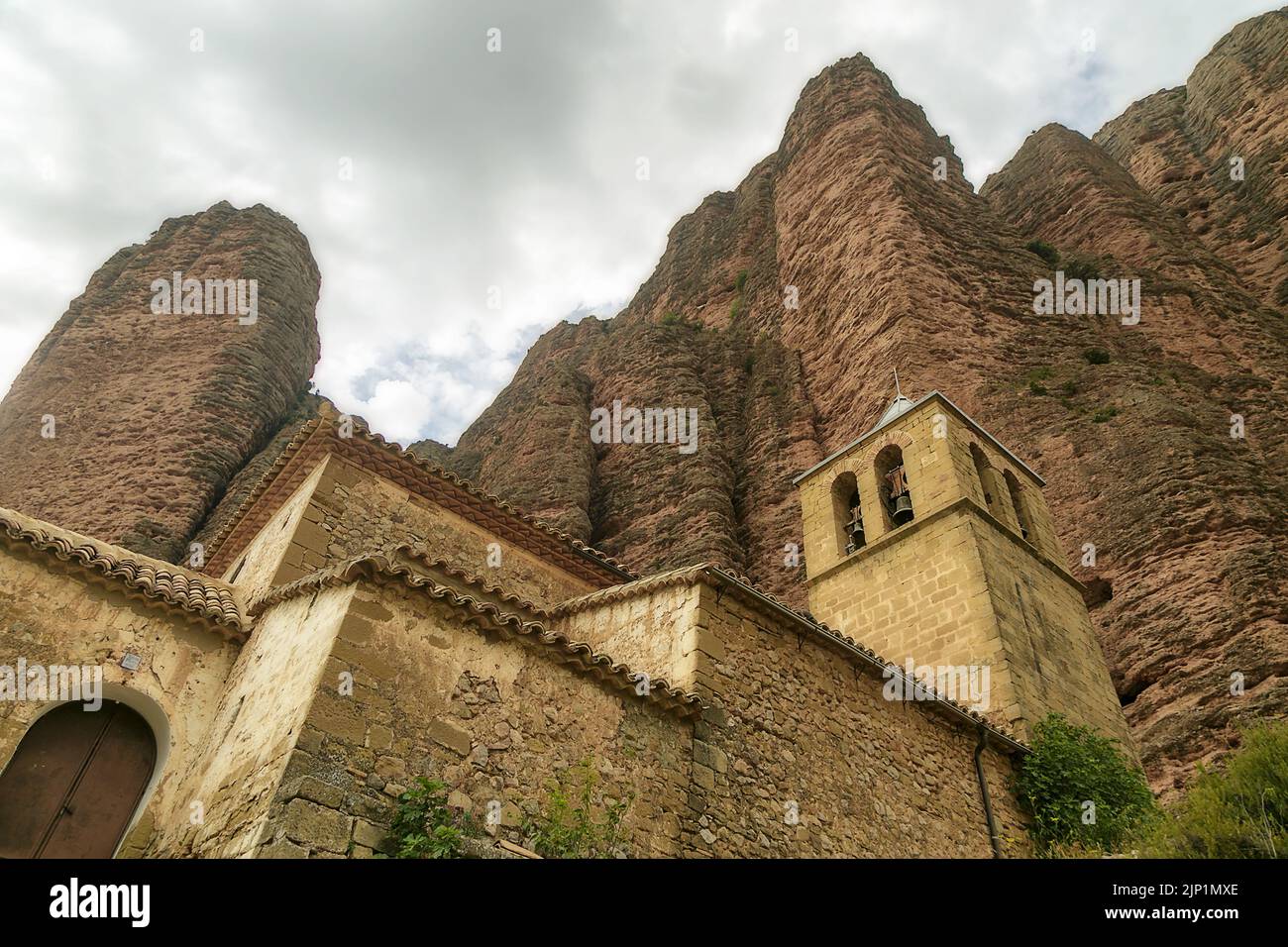 Geological formation of the mallos de Riglos in Huesca, Aragon. Place ...