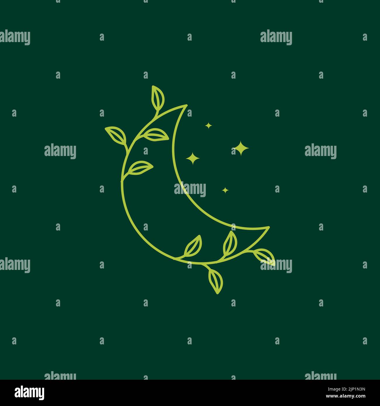 crescent with leaf logo design Stock Vector Image & Art - Alamy