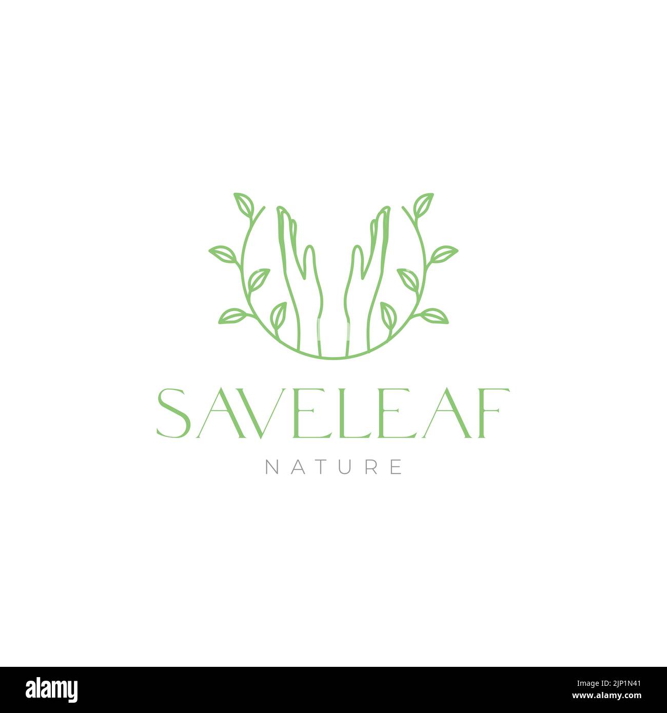 hands up with leaf vines logo design Stock Vector Image & Art - Alamy